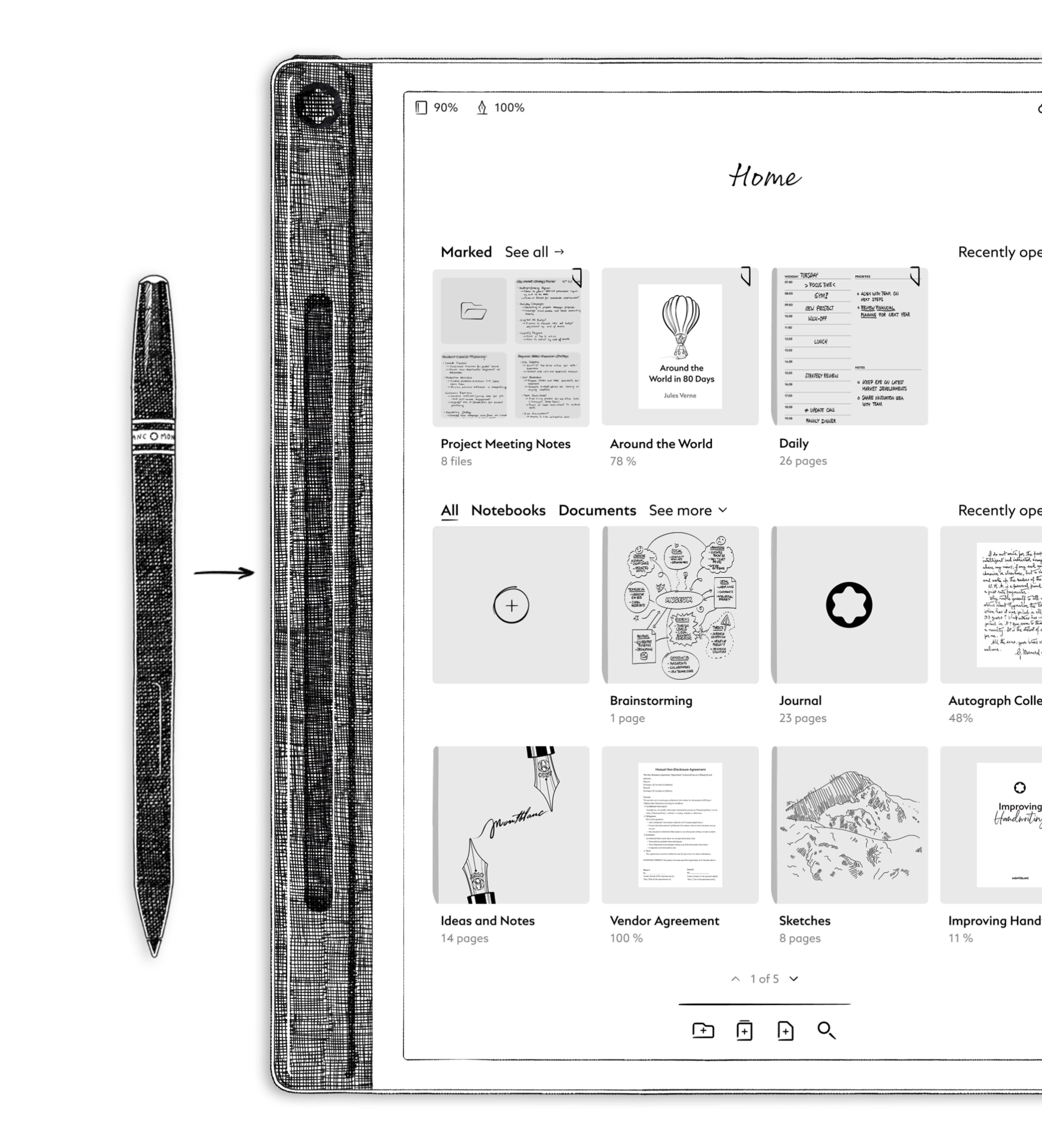 Den Montblanc Digital Pen verwenden: Koppeln, laden und interagieren